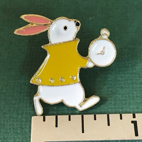 Jewelry | Alice In Wonderland White Rabbit Enamel Pin Brooch | Poshmark